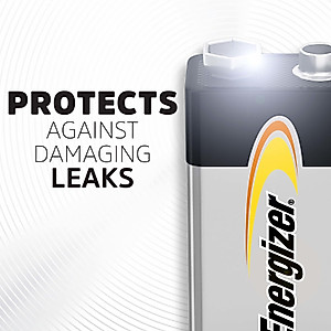 Energizer Alkaline Power 9 Volt Batteries (8 Pack), Long-Lasting Alkaline 9V Batteries