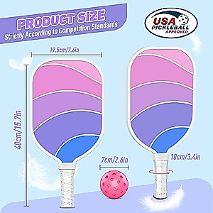 Pickleball Paddles Set USAPA Approved, Lightweight and Durable with Unique Design, USAPA Approved Pickleball Paddles Set of 4, 4 Pickleball Balls, Pickleball Bag, Pickleball Paddles (Dream)