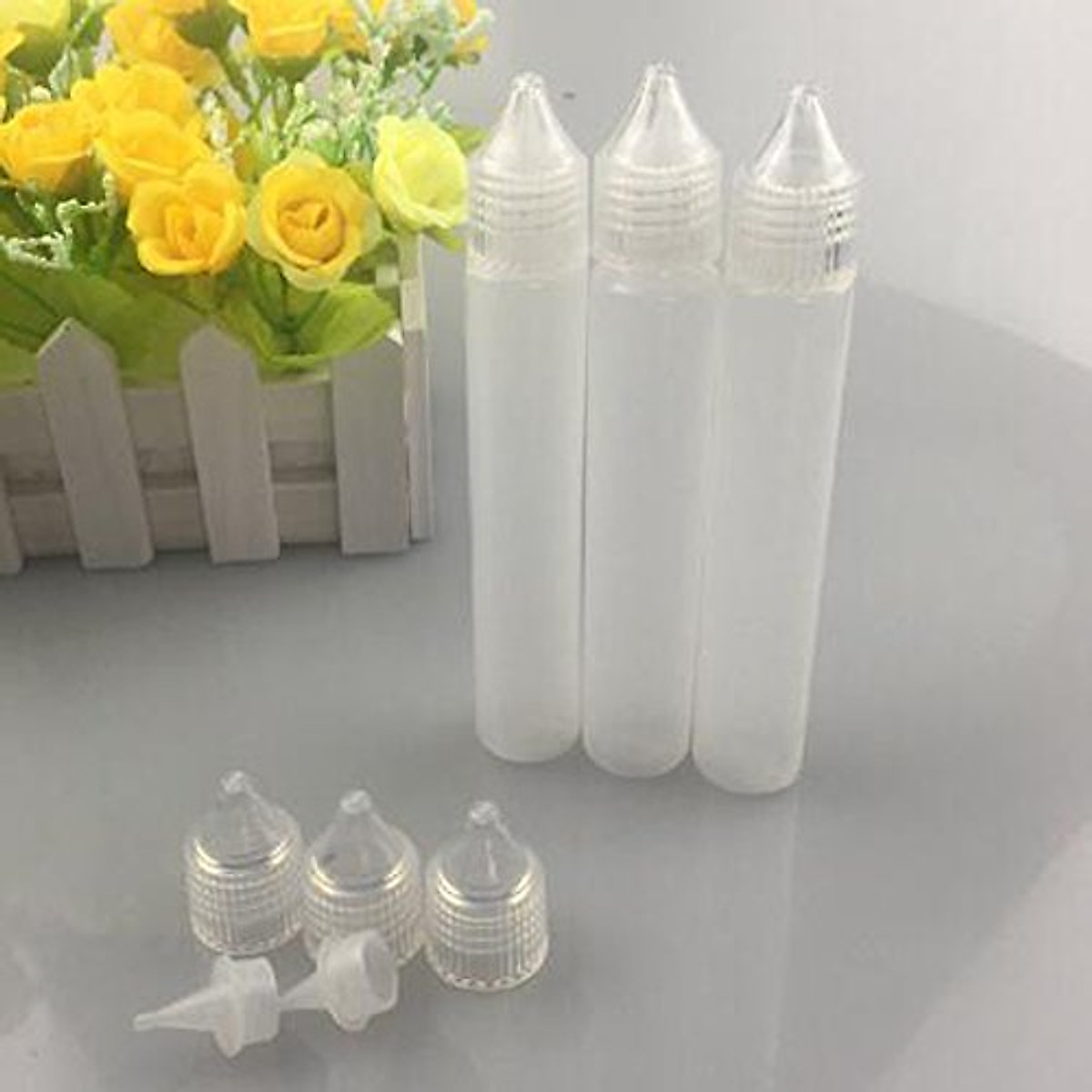 10pcs Pen shape pe plastic dropper bottle,liquid bottle with crystal cap (15ml)