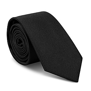 URAQT Men Ties, Classic Men's Solid Color Necktie, Premium Pure Color Skinny Necktie with Multiple Colors, Formal Necktie for Men Business Wedding Father Party Work Tie, 6cm (Black)