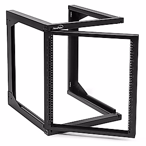 NavePoint 12U Server Rack with Swing Gate - 12U Wall Mount Rack for 19 Inch IT Equipment Open Frame Rack – Network Rack Wall Mount for AV & Server Equipment 24” Deep 12U Rack, Black