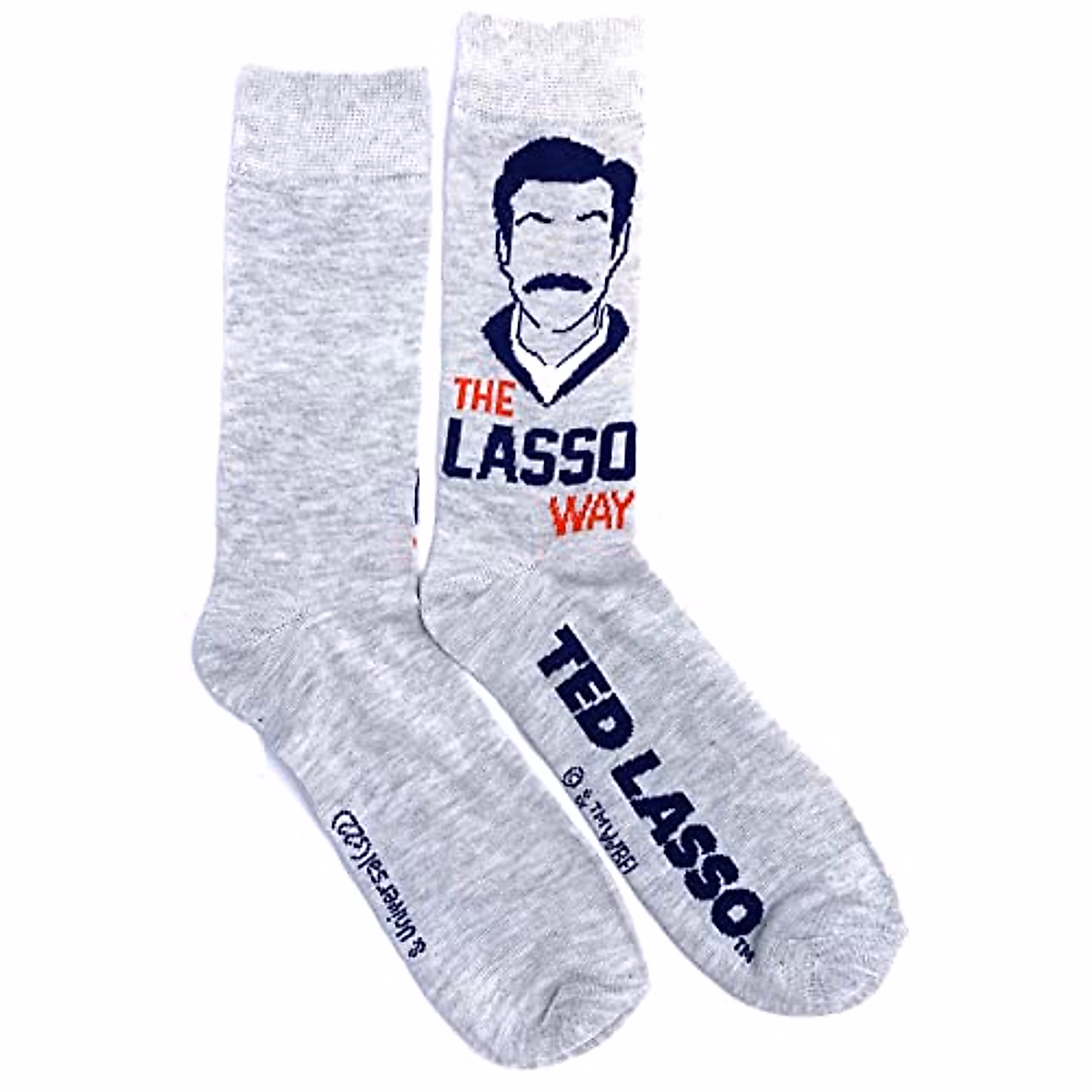 WARNER BROS Ted Lasso 2 pack Men's Dress Crew Socks. 2 pair - Ted Lasso Way & Be a Goldfish - Men Sock Size 10-13 (TG10430)