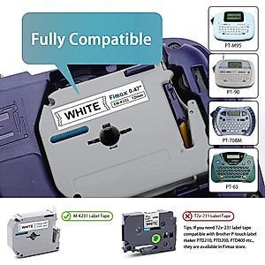 Fimax Compatible Tape Replacement for Brother M-K231s Label Tape M231 MK-231 MK231 12mm 0.47'' White Tape Ptouch M Tape Work with Brother P Touch Label Maker PT-M95, PT-90, PT-70, PT-65, PT-85, 3-Pack