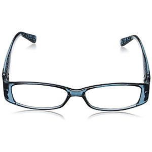 Foster Grant Women's Posh Rectangular Reading Glasses, Blue/Transparent, 52 mm, 1.50