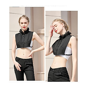 Elegtiskas Fake Collar Detachable Dickey Collar Half Shirt Blouse Collar Faux False Collar for Women Black