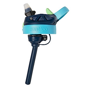 Contigo Kids Water Bottle with Redesigned AUTOSPOUT Straw, 14oz., 2 Pack, Blueberry and Blue Raspberry & Blueberry and Blue Raspberry with Cosmos