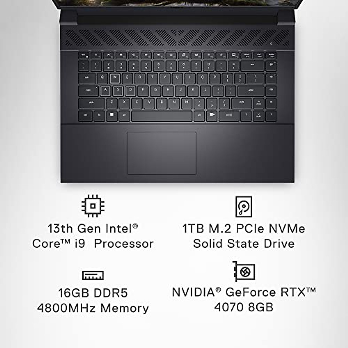 Dell G16 7630 Gaming Laptop - 16-inch (2560 x 1600) QHD+ 165Hz 3ms Display, Intel Core i9-13900HX, 16GB DDR5 RAM, 1TB SSD, NVIDIA GeForce RTX 4070 8GB GDDR6, Windows 11 Home - Metallic Nightshade
