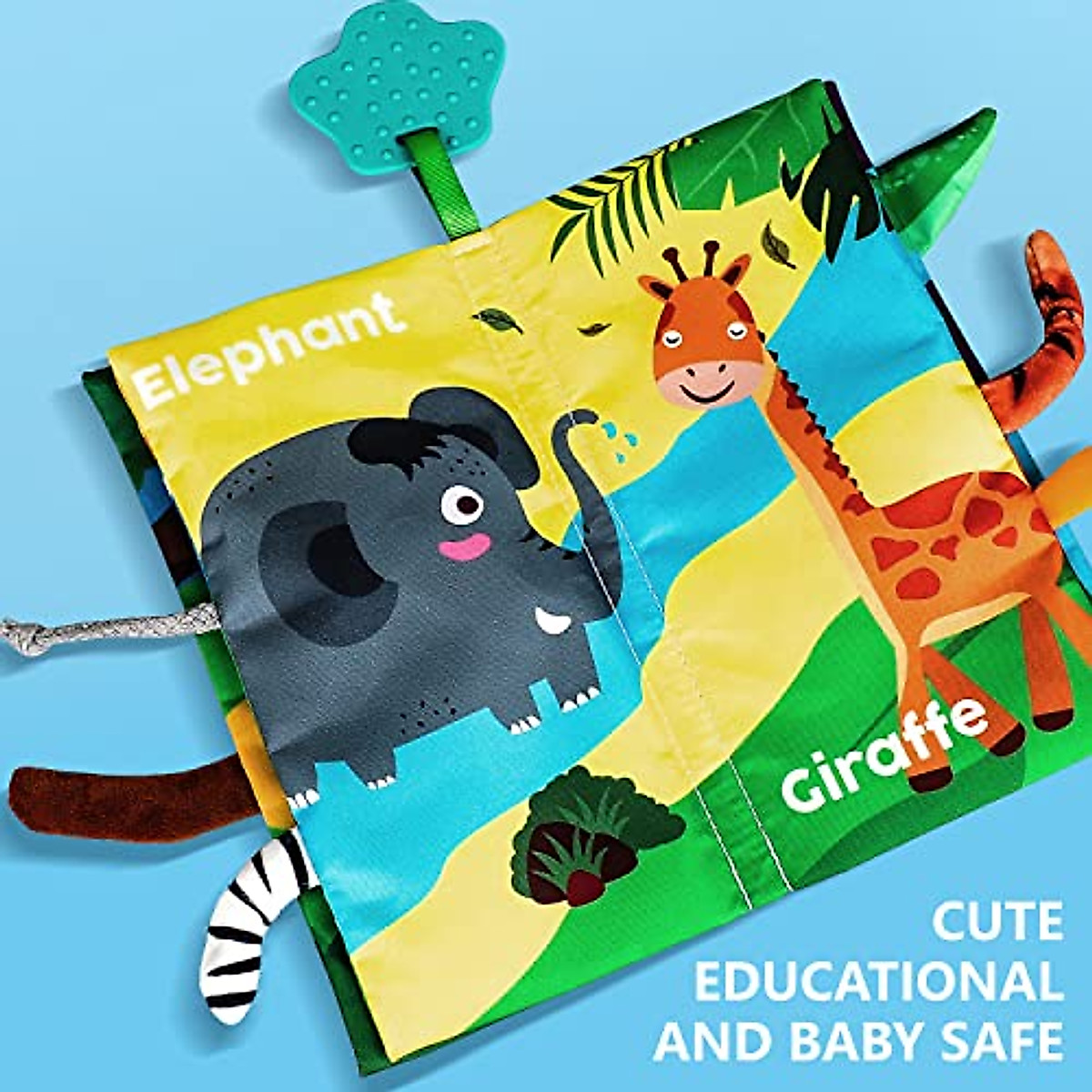 TOY Life Soft Baby Book 0-3-6-12 Months Baby Montessori Toys for 1 Year Old Touch and Feel Crinkle Cloth Books for Babies Newborn Infant Sensory Book Baby Crinkle Chew Toys Newborn Gift Set for Boy