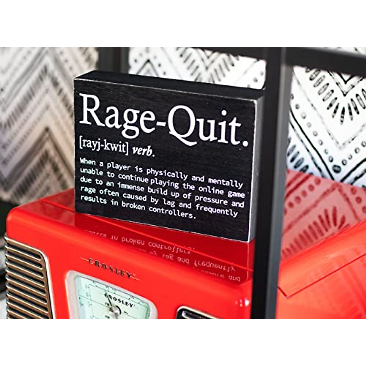 Bella Rosa Home Gamer Room Decor - Gaming Accessories for Game Room - Rage Quit Gifts Video Wall Art - Teen Boy Gifts for Boyfriend