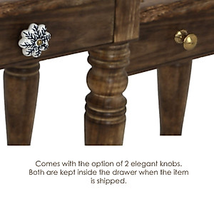 SAVON Wooden Side end Table Square Art Deco Carved