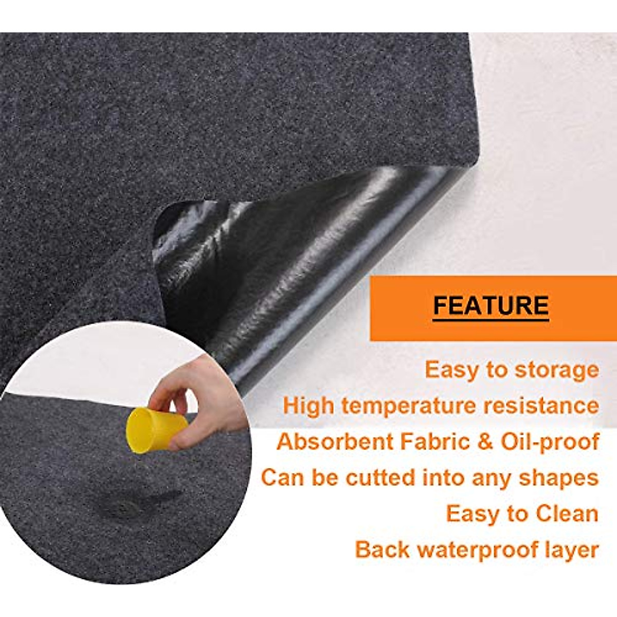 Brinman Under Grill Mat,Premium Grill Mat for Deck, Under Grill Floor Mats to Protect Deck,BBQ Mat for Under BBQ, Absorbent Oil Pad Protector for Decks and Patios,Waterproof, Reusable,(36x30 Inches)…