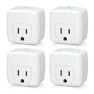 HBN Smart Plug Mini 15A, WiFi Smart Outlet Works with Alexa, Google Home Assistant, Remote Control with Timer Function, No Hub Required, ETL Certified, 2.4G WiFi Only, 4-Pack