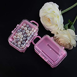 AUEAR, 12 Pack Cute Miniature Travel Case Box Candy Box Party Reception Candy Gift Box Suit for Barbie Wedding Party Decoration (Pink)