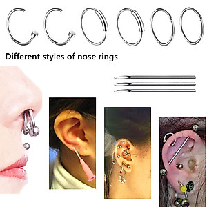Piercing Kit,Urknall 35pcs Nose Piercing Kit 14G Piercing Needles with Piercing Clamps Stainless Steel Nose studs Nose ring for Nose Piercing Supplies