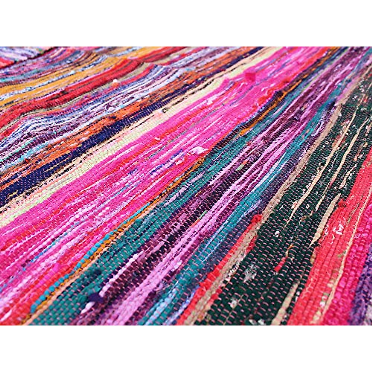 Handmade Braided Chindi Rug, Rag Rug, Area Rug, Carpet Rug, Runner Rug 3x5 Foot, 4x6 Foot, 5x7 Foot, Multi Color Rug (3x5 Foot)