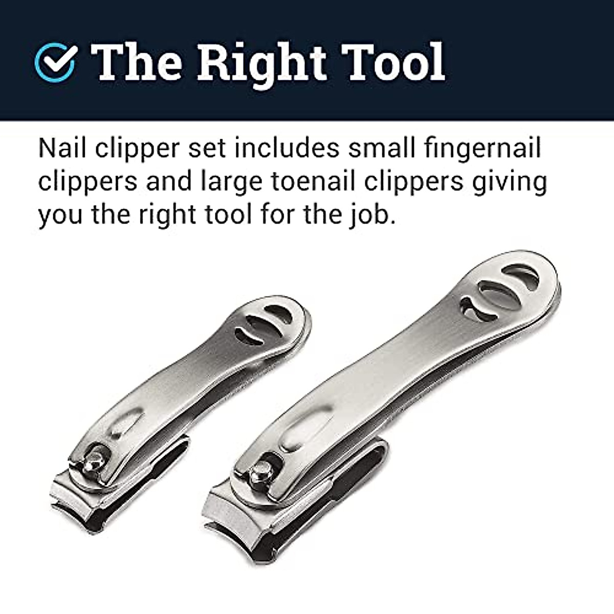 Clipper Genius Nail Clipper Set, 360 Degree Swivel Blade Nail Clippers for Men & Women, Designed to Trim with Precision, Lightweight Stainless Steel Fingernail & Toenail Trimmer, Compact Nail Cutter