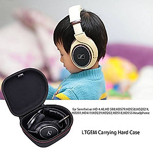 LTGEM Headphone Case for Sennheiser HD 599 SE / 560 S / 660 S / 600 / 450SE / 350BT Wireless Headphones(Black+Black)