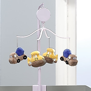 Bedtime Originals Construction Zone Musical Baby Crib Mobile Soother Toy- Trucks