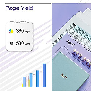 ColoWorld Remanufactured Printer Ink 61 Replacement for HP 61 Ink Cartridge Combo Pack Fit for Envy 4500 4502 5530 DeskJet 2512 1512 2542 2540 2544 3000 3052a OfficeJet 4630 Printer (1 Black,1 Color)