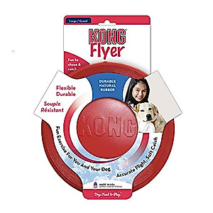 KONG Flyer - Durable Rubber Dog Flying Disc Toy - for Large Dogs