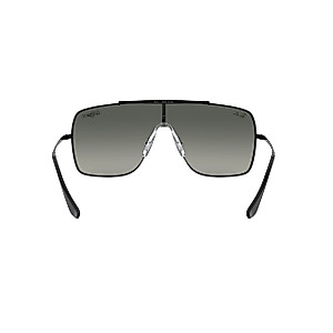 Ray-Ban RB3697 Wings II Square Sunglasses, Black/Grey Gradient Dark Grey, 35 mm
