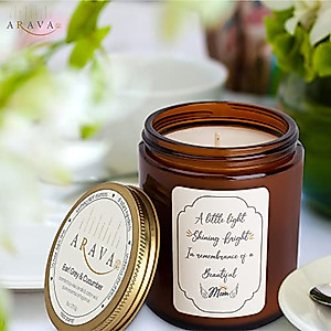 ARAVA in Loving Memory Candle | A Touching Sympathy Gift | Sympathy Gifts for Loss of Mom | Memorial Candle Bereavement Gift | Loss of Mother Sympathy Gifts