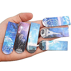 Magnetic Bookmarks, 18pcs Magnetic Page Markers Cute Magnet Page Clips for Student Stationery Reading Accessories - Assorted Patterns