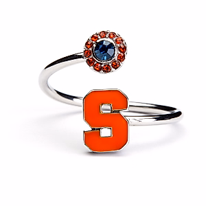Stone Armory Syracuse Jewelry and Syracuse University Gifts - Syracuse Orange Ring with Crystals - Hypoallergenic and Adjustable Sizes 5-12 - Syracuse University Apparel for Women