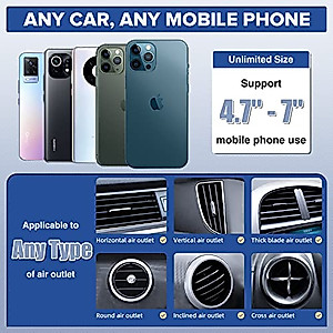 Uisky AA Car Vent Phone Holder 2023 Upgraded Mini Universal Gravity Air Vent Automobile Mount Hands Free Cell Phone Clip Holder for iPhone Android Smartphone