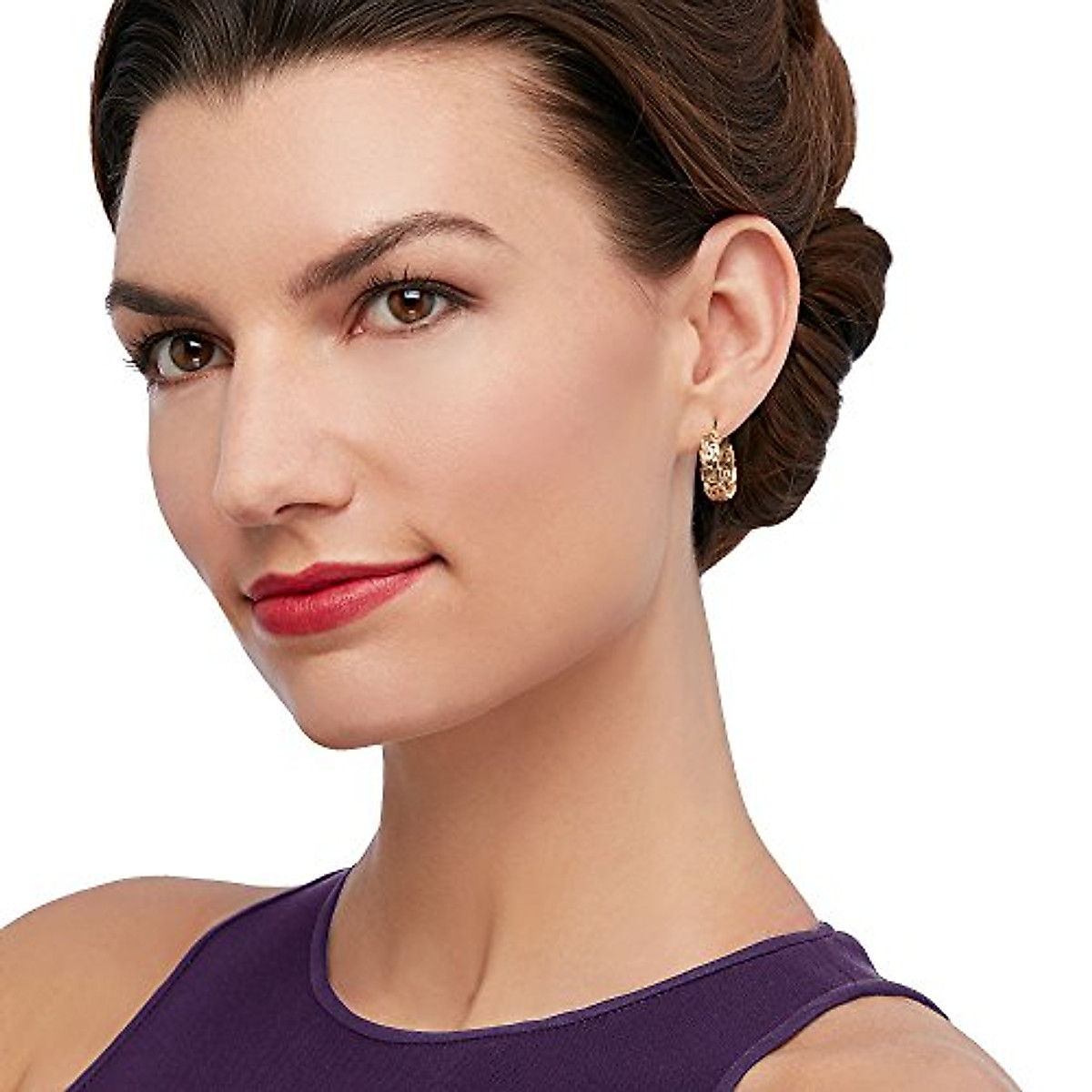 Ross-Simons 14kt Yellow Gold Byzantine Hoop Earrings