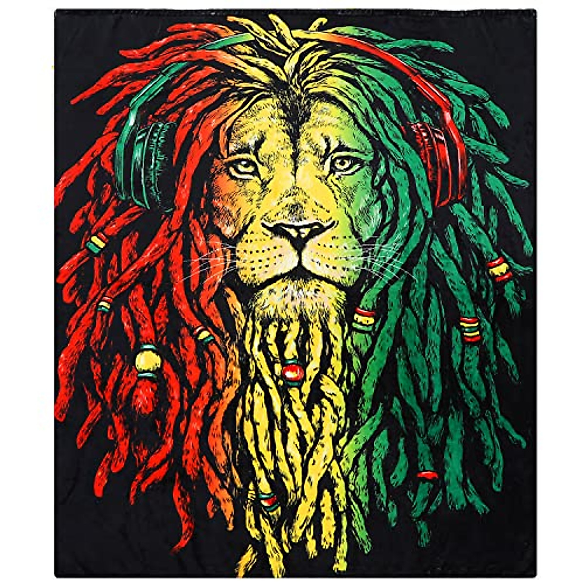 ELEPHWILD Vivid Rock Lion Pattern Blanket Fuzzy Throw Blanket Soft Fuzzy Flannel Blanket for Bed Couch Sofa Decor Blankets All Season Gift Blankets 60"x80"