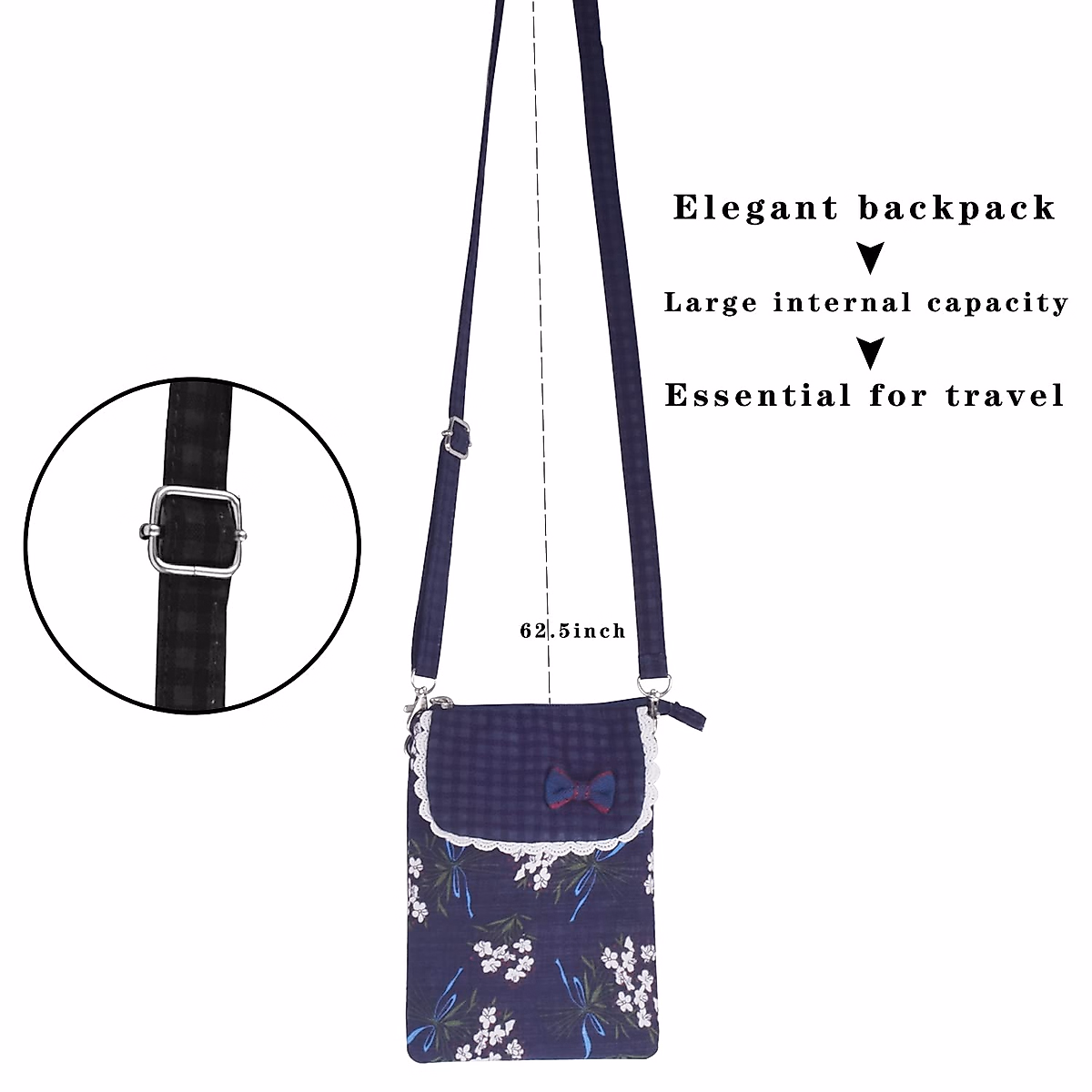 LassZone Canvas Crossbody Bag For Women Small Cellphone Purse Wallet Cute Floral Shouler Bag Handbag with Multi Pocket