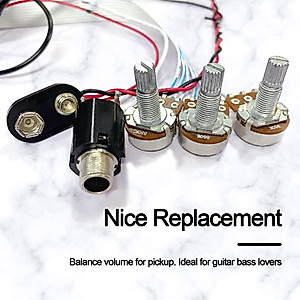 SAPHUE Pre-wired 3 Band Active Bass Circuit Active,EQ Equalizer Electric Bass Preamp Circuit