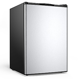 NAFORT Compact Upright Freezer 3.0 Cu. Ft. with Stainless Steel Single Door, Small Freezing Machine with Reversible Door, 7 Grade Adjustable Thermostat for Home Office