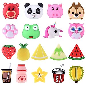 TUPARKA 18 Pcs Cable Protector for iPhone Charging Cable, Plastic Cute Fruit Drink Bottle Animal Charging Cable Saver, USB Cable Saver Phone Accessory Protect Charger Cable
