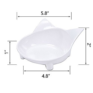 Cat Bowls,Shallow Cat Food Bowls, Double Wide Cat Dish Non Slip Cat Feeding Bowls for Relief of Whisker Fatigue Pet Food & Water Bowls Set of 2