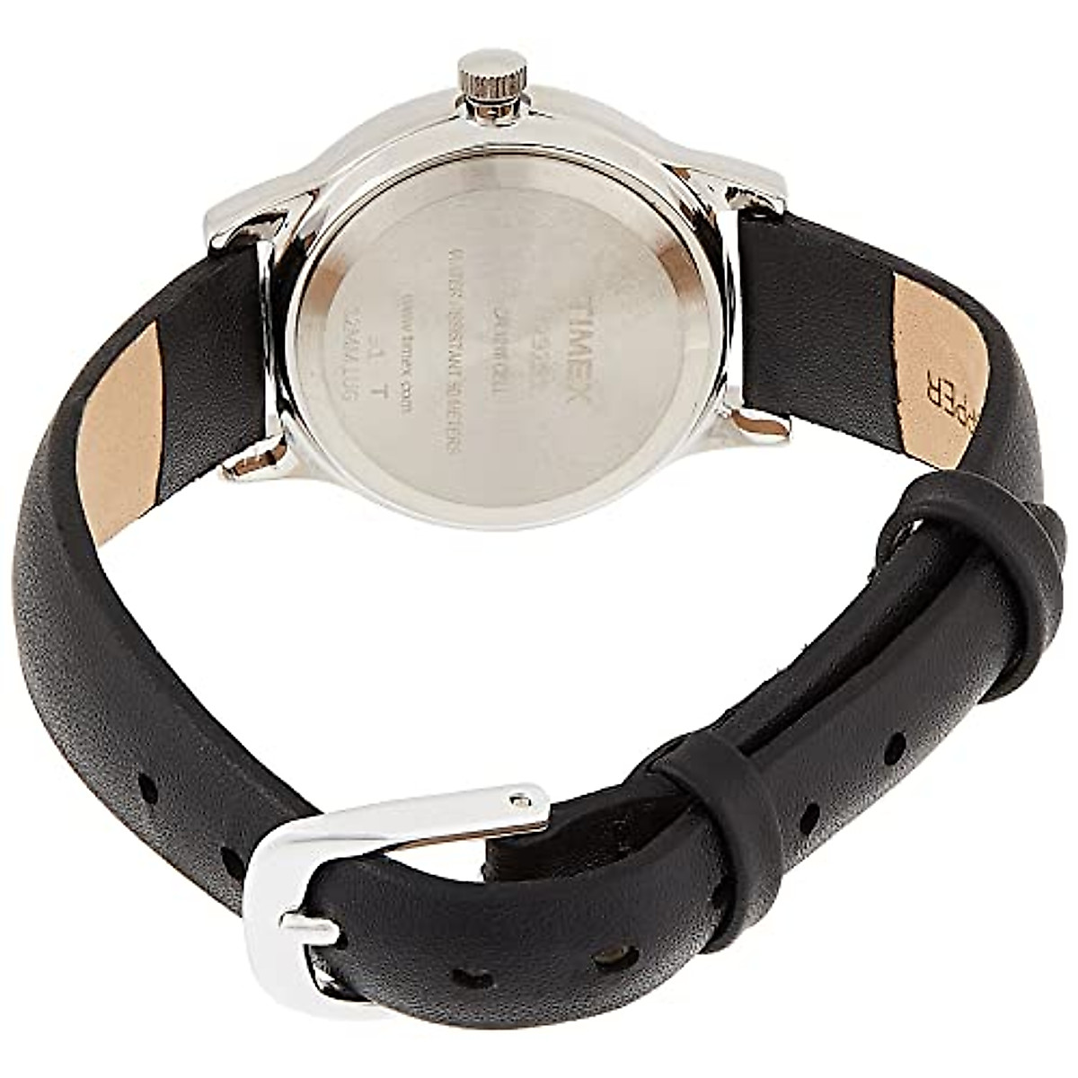 Timex Women's T29291 Porter Street Black Leather Strap Watch