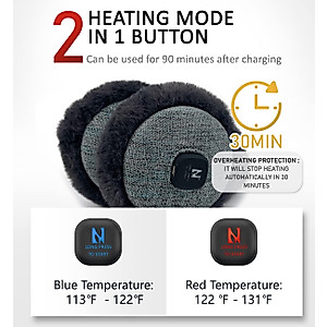 Aroma Season Heated Earmuffs Men & Women, Heated Ear Warmer for Hiking, Running, Walking, Skiing, Camping, 30 Min Auto-off