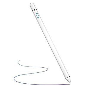 Stylus Pens for Touch Screens,1.5mm Fine Point Rechargeable Active Pencil Digital Pencil Capacitive Pen Compatible with i-Phone i-Pad and Other Tablets (White)