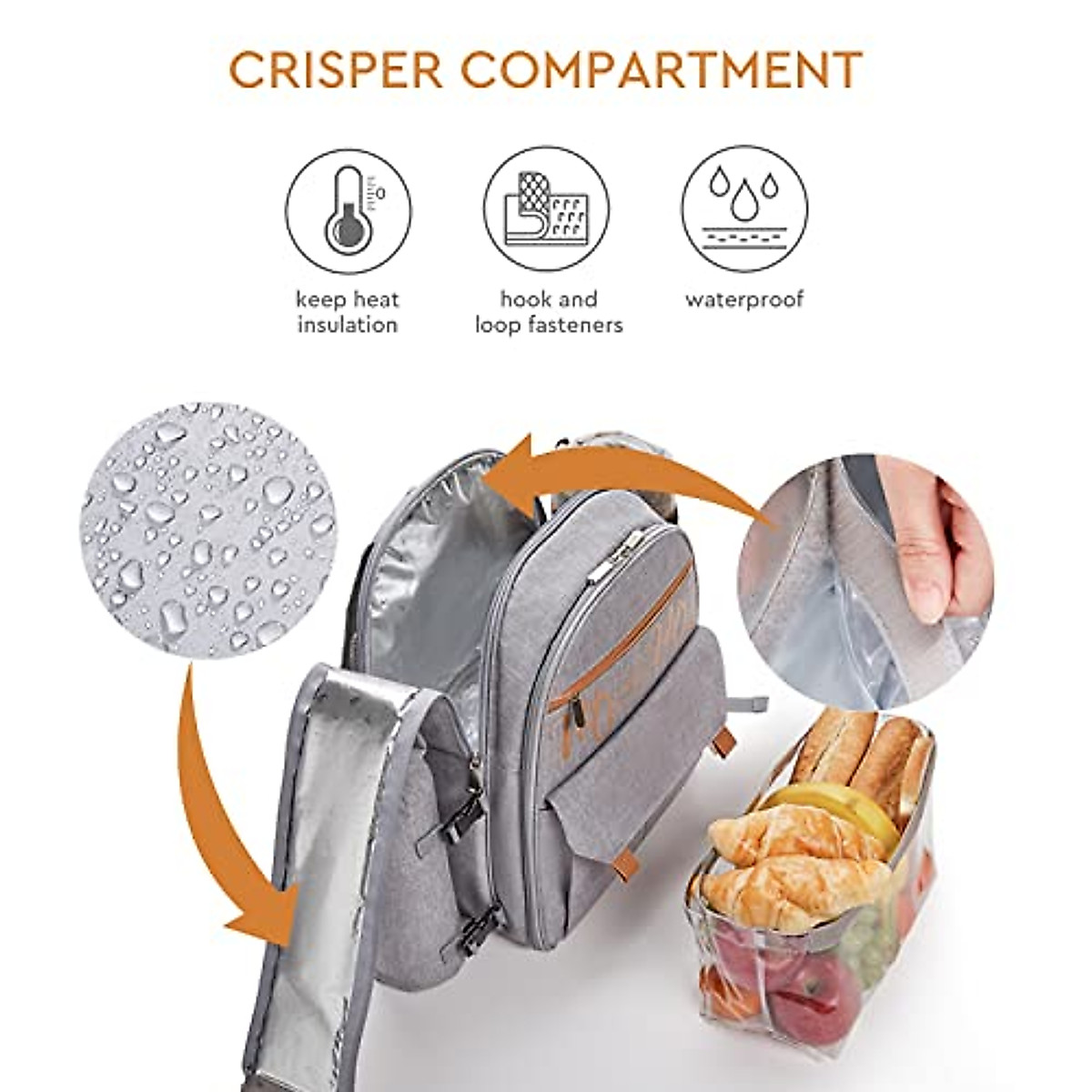 AW BRIDAL Mr & Mrs Picnic Basket, 24L Insulated Picnic Backpack For 2| Cool Anniversary Newlywed Wedding Engagement Gifts For Couples, Unique Bachelorette Bridal Shower Gift For Bride To Be Gifts 2023