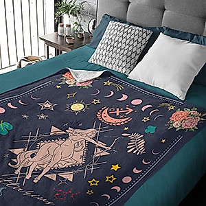 Sagittarius Zodiac Flannel Fleece Throw Blanket Blankets for Adult and Kids Soft Fuzzy Plush Blanket Cozy Lightweight All Seasons for Travel Bed and Couch 40"x50"