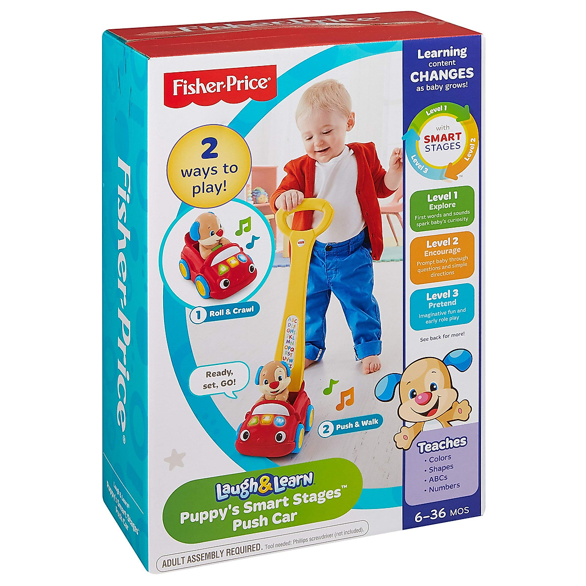 Fisher-Price Laugh & Learn Puppy's Smart Stages Push Car
