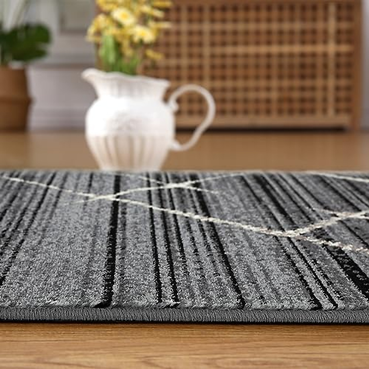 GlowSol 9x12 Area Rugs for Living Room Grey Abstract Rugs Carpet for Bedroom Room with Non-Slip Backing Non-Shedding Stain Resistant, Large Rugs for Dining Room Nursery Home Office