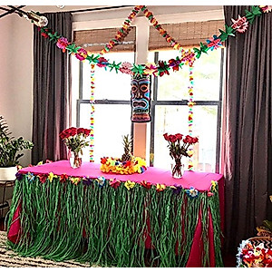 Kinteshun Tissue Flower Garland,Hawaiian Tropical Paper Banner Garland for Luau Beach Theme Party Decoration (2 Packs,Type 2)