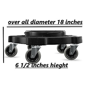 Commercial Round Trash Can Dolly with Wheels for 20, 32, 44, and 55 Gallon Trash cans Brut Trash Can Dollies with Wheels, HDPE Heavy-Duty Plastic Garbage Can Base Made in America. Pack of 2 (2)