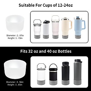 TFQXA1Z 4 Pack Silicone flask Boot, Protective Silicone Boot for 12oz - 40 oz, BPA Free Anti-Slip Water Bottle Sleeve for Stl Cup Accessories (Light Blue)