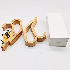 MRYUWB 4 Pcs Nature Wooden Coat Hooks Wall Mounted, Vintage Single Wall Wood Hook, Wood Wall Storage Organizer Hangers for Hats, Coats, Backpack (Natural Color)