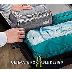 Travel Toiletry Bag – Small Portable Hanging Cosmetic Organizer for Men Women, Makeup, Toiletries, Hygiene Accessories, Shaving Kit, Clippers and Grooming Tools, Waterproof, Bathroom, Shower, Gym
