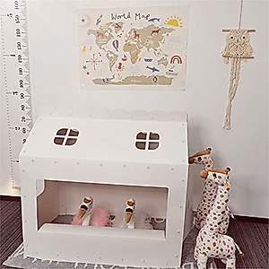 31.4''x23.6'' Adorable Alphabet Canvas Art Poster Wall Hanging,ABC Educational World Map Animal Art Print,Nursery Hanging Poster for Classroom,Kids Room School Bedroom Photography Background Props Decor (A)