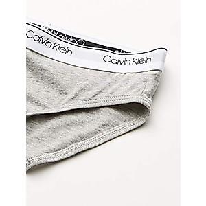 Calvin Klein Girls' Little Modern Cotton Bikini Panty, 3 Pack - Heather Grey, Classic White, Black, X-Large